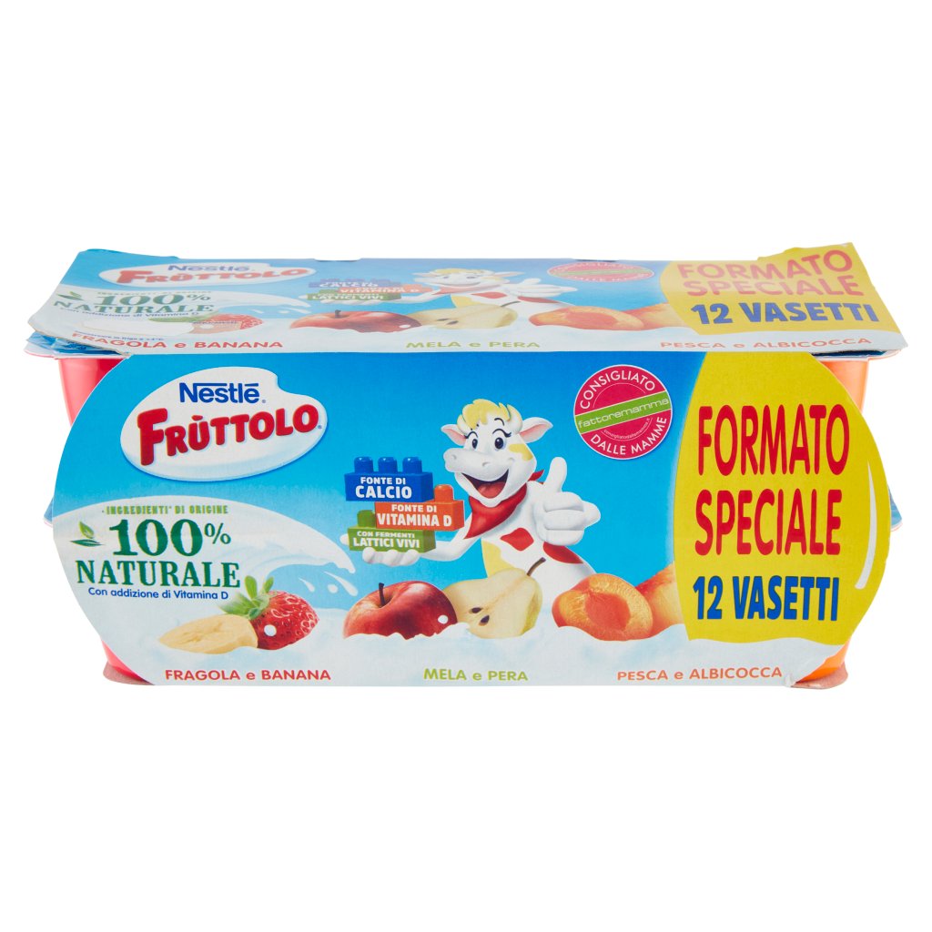 Fruttolo Nestlé Fragola e Banana, Mela e Pera, Pesca e Albicocca 12 x ...