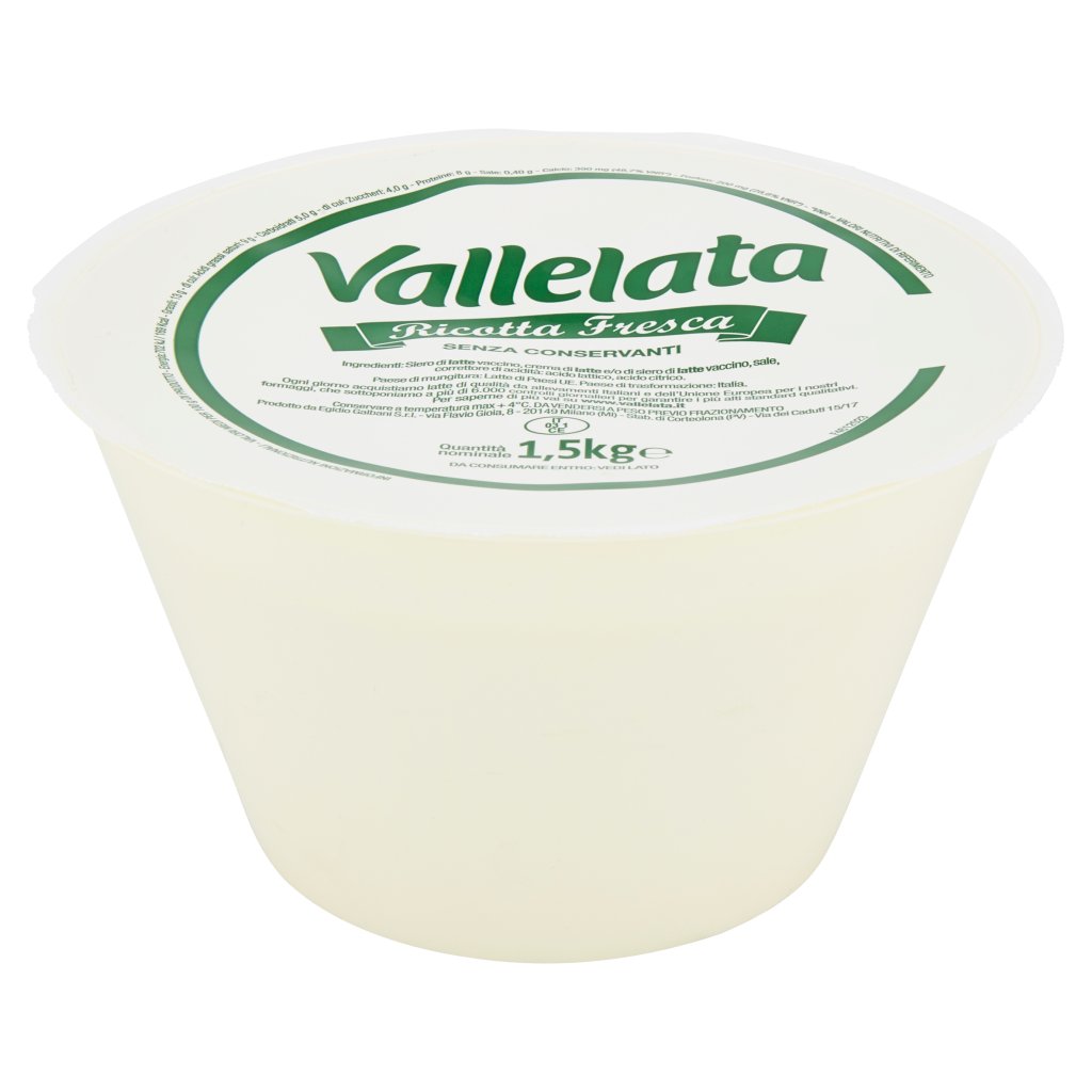 Vallelata Ricotta Fresca 1,5 Kg | Everli