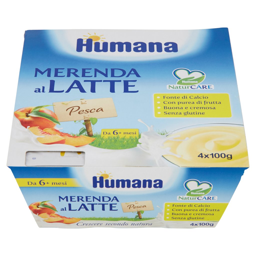 Humana Merenda al Latte Pesca 4 x 100 g | Everli