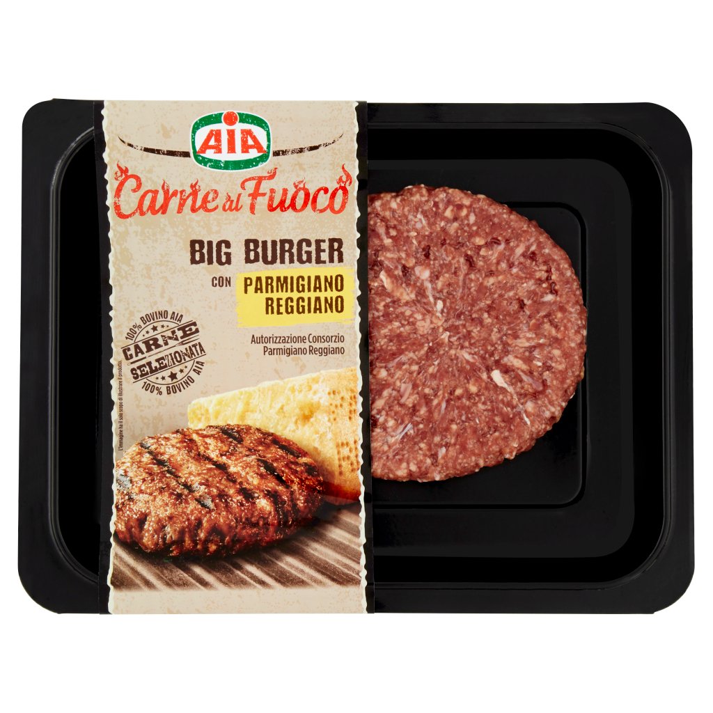 Aia Carne al Fuoco Big Burger con Parmigiano Reggiano 0,180 Kg | Everli
